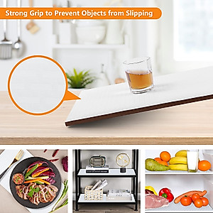 StaHom Shelf Liners for Kitchen Cabinets Refrigerator Liners Waterproof & Oil-Proof Kitchen Cupboard Liner Non-Slip Drawer Mats EVA Non Adhesive Fridge Liner for Shelves-White 11.8 x 59 Inches