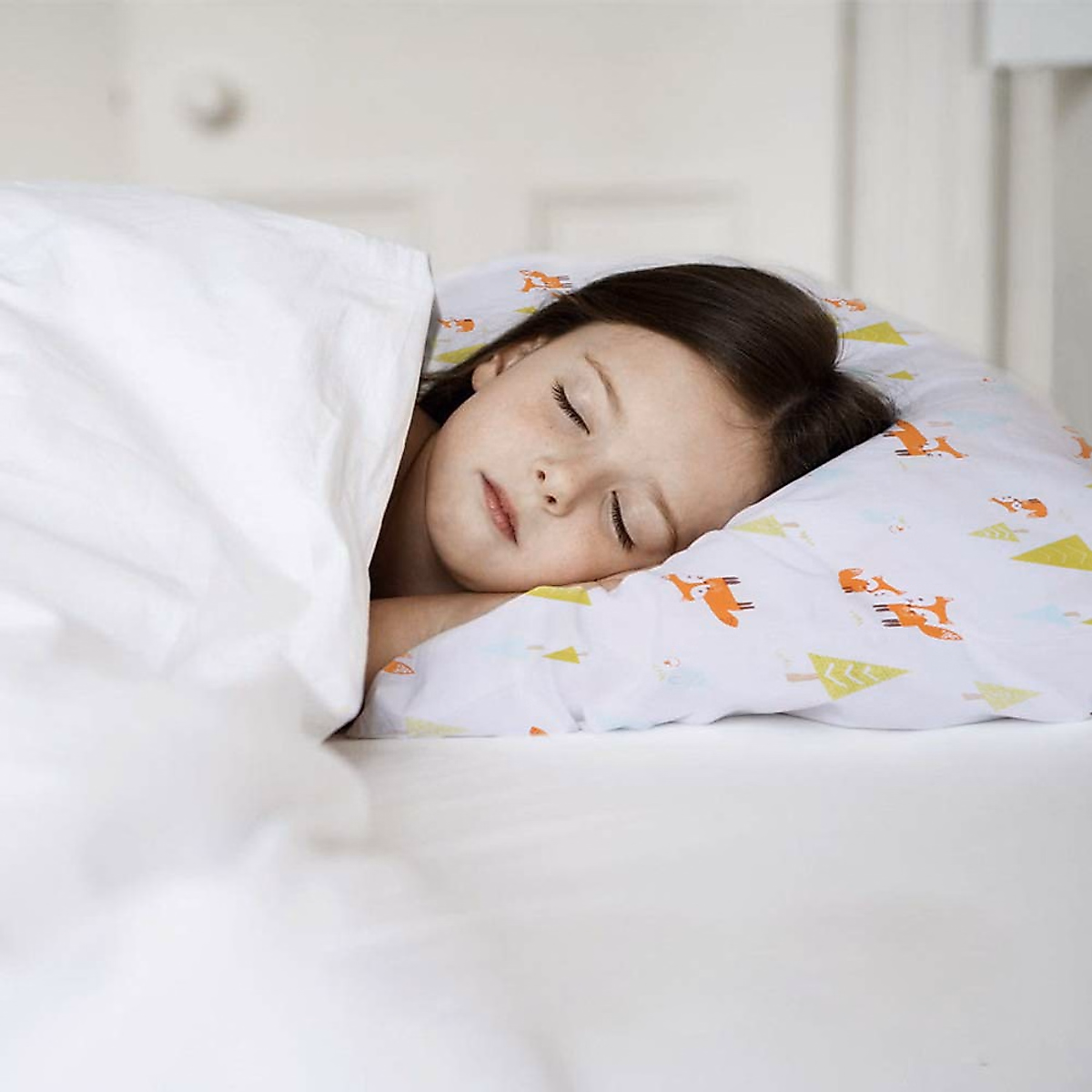 Tebery 2 Pack Toddler Pillowcases 100% Cotton Pillow Protectors 14 x 19 for 13 x 18, 12 x 16 Pillow Cute Animals Printings