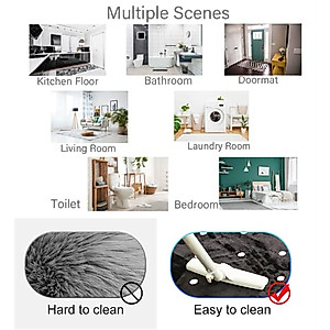 Dsopoy Circle Rugs for Living Room Abstract Marble Area Rugs Washable Round Rug 4ft Large Circle Area Rug for Bedroom Round Ocean Rug Blue…