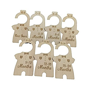 Milageto 7X Baby Closet Size Dividers, Baby Closet Organizer,Durable Baby Closet Dividers from Newborn to 24 Months for Any Nursery Decor, Style B