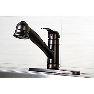 Kingston Brass GSC7575WEL Pull-Out Kitchen Faucet, 8-9/16" in Spout Reach, Oil Rubbed Bronze