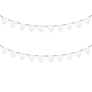 SaktopDeco 2 Pack White Felt Heart Garland Valentines Day Heart Banner White Party Decorations Anniversary Wedding Home Decor