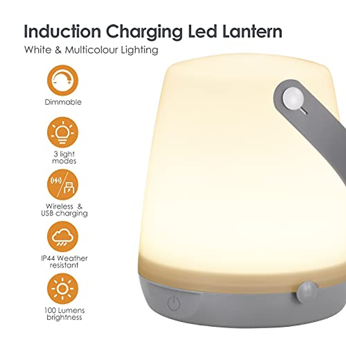 Pwysara LED Portable Lantern with USB Rechargeable Batteries, RGB Colour Changing with Dimmable Function, Suitable for Indoor and Outdoor Use