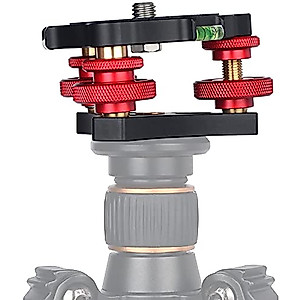 CAVIX Camera Leveler Tripod Leveling Base Tri-Wheel Head for Macro Photography Aluminum w Bubble Level 3 Axis Level with +/-5 Degree Precision Adjustment for DSLR Camera Rotator Panoramic Head LP-64