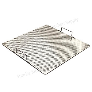 Sunrise Stainless Steel Fryer Screen with Handles (Solid Screen) (1, 13.5" x 13.5" x 1.75")