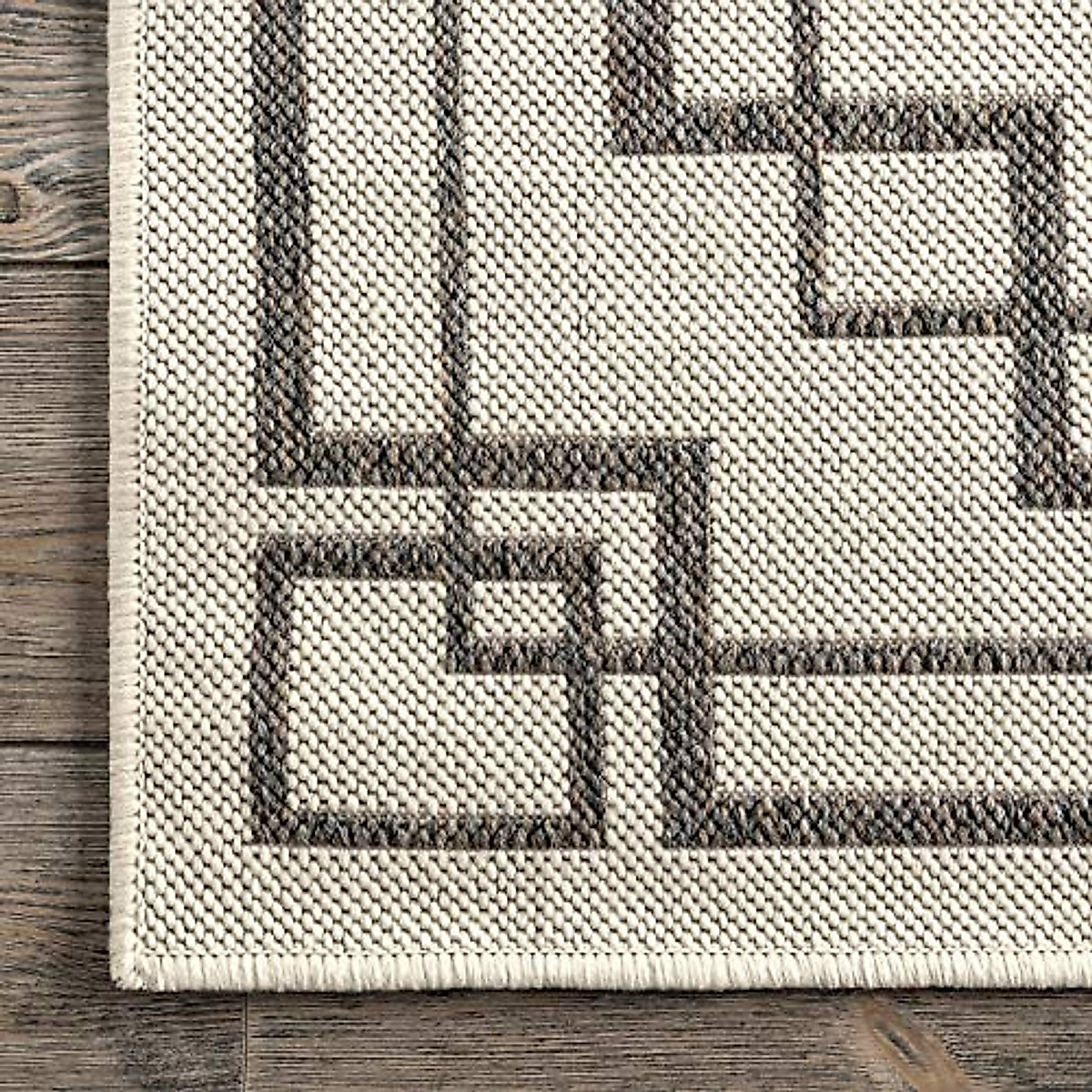 nuLOOM Katalina Simple Border Indoor/Outdoor Area Rug, 6' 7" x 9', Ivory
