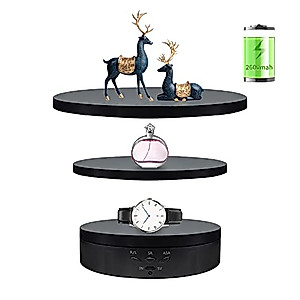 3 in 1 Motorized Rotating Display Stand with 5.74/7.08/8.66 inch Replacement Cover, 360 Degree Turner Cup Rotating Display Stand for Photography Products and Video Show,Max Load 22Lbs