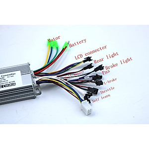 Electric Bicycle Accessories Dual drive 36V/48V/60V 350W BLDC Electric scooter controller E-bike 2 pcs brushless speed driver and 1Pcs LCD Display one set (Size : 36V Set)