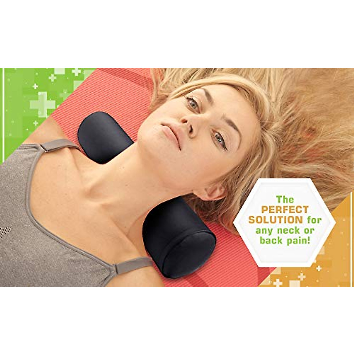 Bodyhealt Neck Roll Pillow - Original Cervical Roll. Round Pillow for Head, Neck, Spine & Back Pain Relief. Circle Pillow, Neck Support Pillow for Sleeping. Cylinder Pillows Firm Lumbar Bolster Pillow