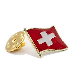 A-ONE - Majestic Matterhorn Switzerland Embroidery Needle Patch, Swiss Flag Pin Pinbadges for Caps Jacket NO.192P