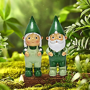 ASAMASA 2 Pcs Funny Garden Gnomes Statue Garden Gifts Gnome Decor Naughty Gnome Statue Indoor/Outdoor Garden Gnome Sculpture for Patio Yard Decorations