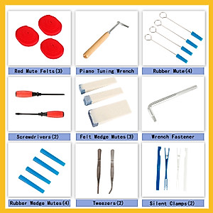 CONCHACIELO Professional Piano Tuning Kit: Universal Piano Tuning Tools Kit Set with Portable Case,Tuning Wrench, Wrench Fastener, Tuning Mute. for Tuning Beginner, Professional Tuner (Pro Set)