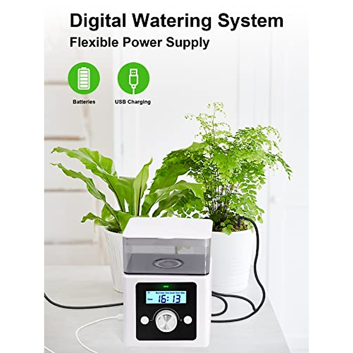 Automatic Watering System for Potted Plants,Indoor Watering System for Plants,Automatic Plant Waterer Indoor for Water and Nutrient Solution,with Programmable Timer, Real Time Clock