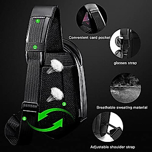 BANGE Sling Bag Waterproof Safe Protect Shell Crossbady Bag Backpack, Biking Hiking Travel Shoulder Bag (Black with USB)