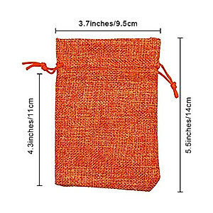 SumDirect Small Burlap Gift Bags - 20Pcs 4x6inch Mixed Color Jewelry Pouches with Drawstring, Reusable Linen Gift Bags for Wedding, Party, Valentine, Christmas