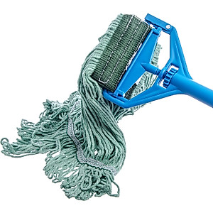 SPARTA Flo-Pac Cotton Mop Head, Loop-Ended, Wide Band with Green Band for Organized Cleaning, Medium, Green