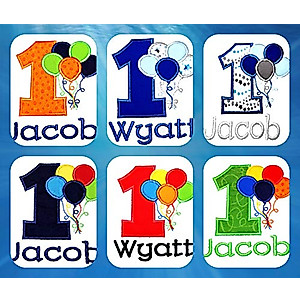 Fantasy Kids Designs First Birthday Boy Outfit Balloons Bodysuit Personalized with Baby Custom Name (Lime Green, 24 Months)