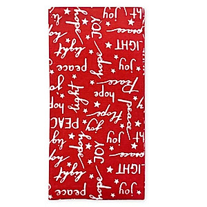 2-Pack Christmas Kitchen Towels Dish Cloth Joy Hope Peace Red/White Kitchen Winter Table Decor 100% Cotton