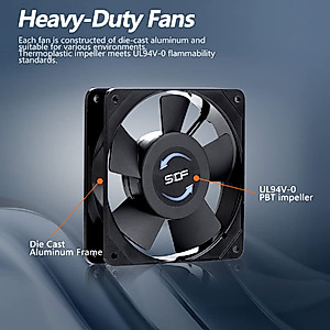 SCCCF AXIAL 12038, Quiet Muffin Fan, 110V 115V 120V AC 120mm x38mm Axial Cooling Fan Dual Ball for Electronic Equipment