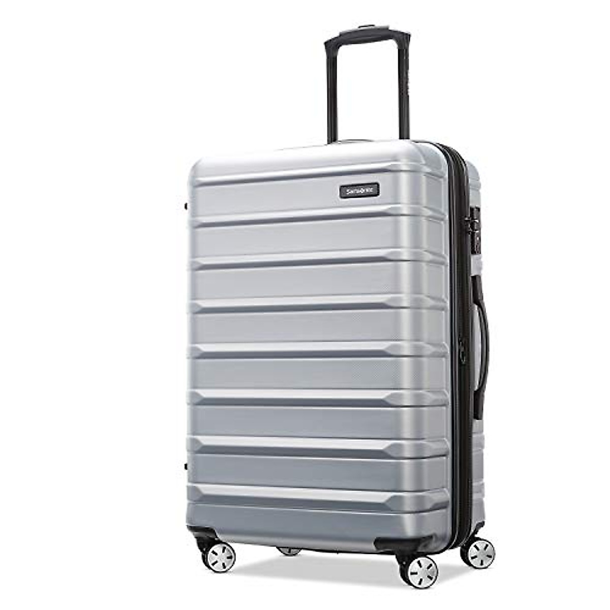Samsonite Omni 2 24-Inch Medium Checked Hardside Luggage with 360° Spinner Wheels - Scratch Resistant Hardshell - TSA Lock - Expandable Polycarbonate Shell for Lightweight Travel - Artic Silver