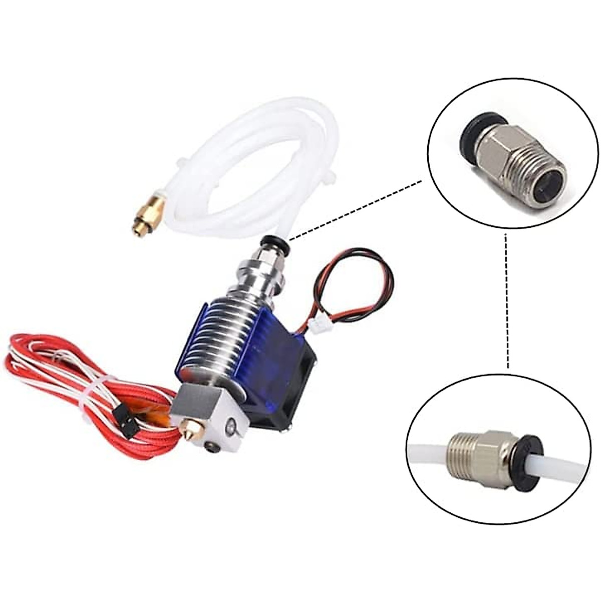 Witbot PC4-M10 Male Straight Pneumatic PTFE Tube Push In Quick Fitting Connector for E3D-V6 Long-Distance Bowden Extruder 3D Printer (Pack of 10pcs)