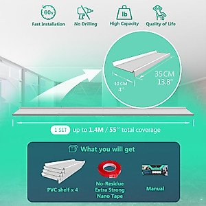 Floating Bed Headboard Shelf, Modern Simple Design, Bedside Storage Organizer for Bedroom, Dorm Room. Perfect Substitute for Night Stand.