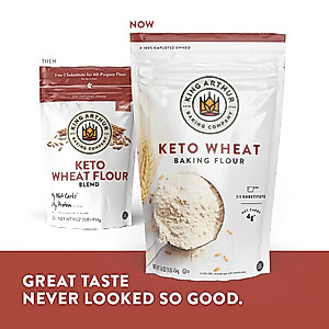 King Arthur, Keto Wheat Flour Blend, Non-GMO Project Verified, 1-to-1 Substitute for All- Purpose Flour, 16 Ounces
