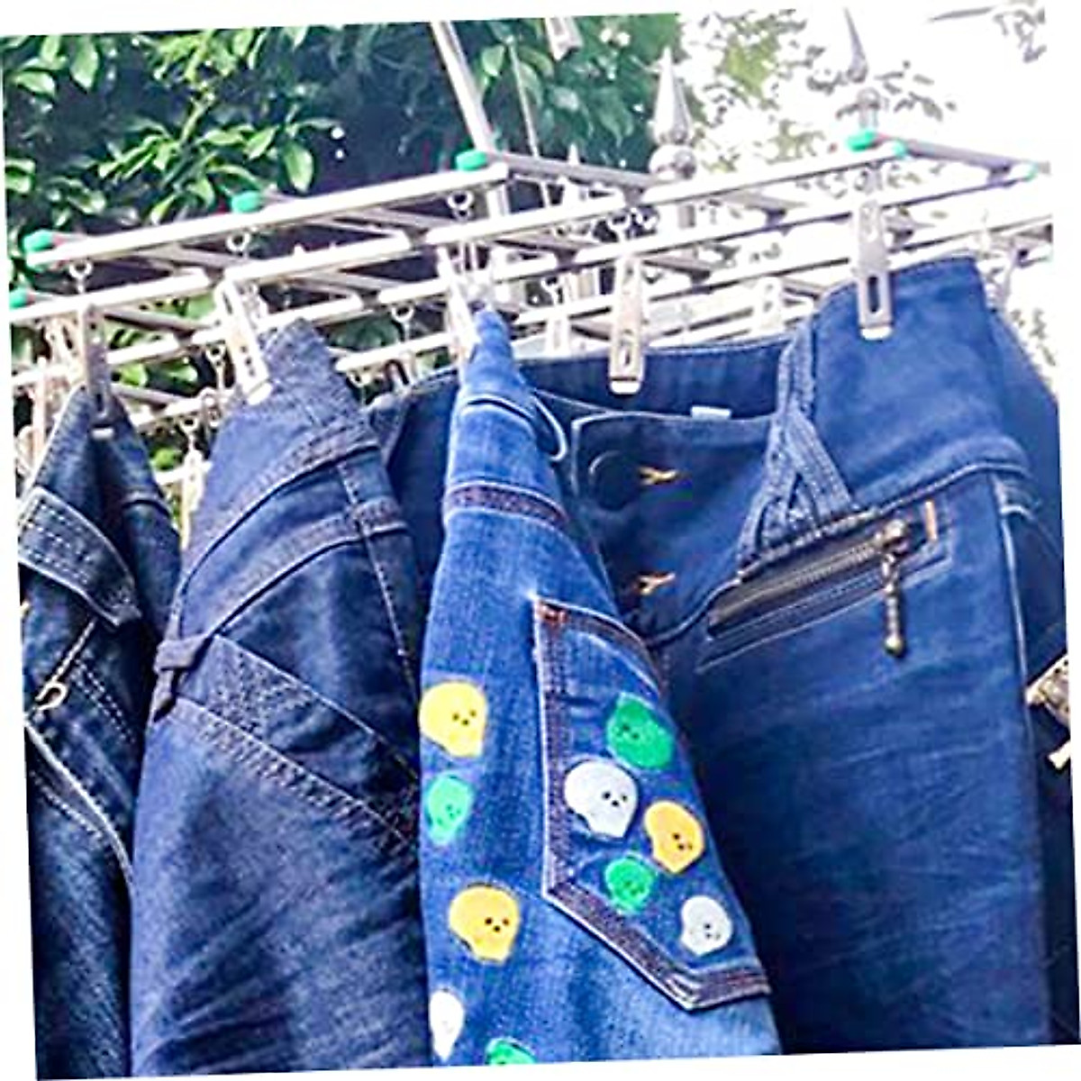 BESPORTBLE Collapsible Clothes Rack Indoor Clothes Drying Rack Hanging Clothes Drying Rack Diaper Drying Hanger Sweater Hangers Stainless Steel Laundry Rack Non- Hangers Clothes Racks