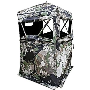 Primos Hunting Primos Hide-N-Sneak Hunting Blind, 270 Degree Ground Blind with Silent Slide Windows in Veil Camo