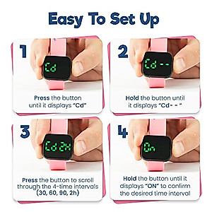 Potty Training Watch for Kids V2 – A Water Resistant Potty Reminder Device for Boys and Girls to Train Your Toddler with Fun/Musical and Vibration Interval Reminders with Potty Training eBook (Pink)