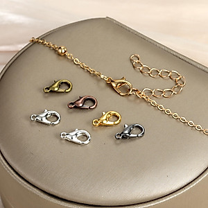 KOPOX Lobster Claw Clasps and Open Jump Rings Set, 6 Colors Lobster Clasps for Jewelry Making, Keychains and Bracelet