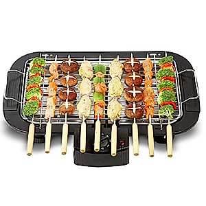 HAITOP Indoor Electric Grill Smokeless 2000W, Household Smoke Free Electric Grill,Portable Tabletop Grill Kitchen BBQ Grills,Adjustable Temperature Control,Removable Water Filled Drip Tray