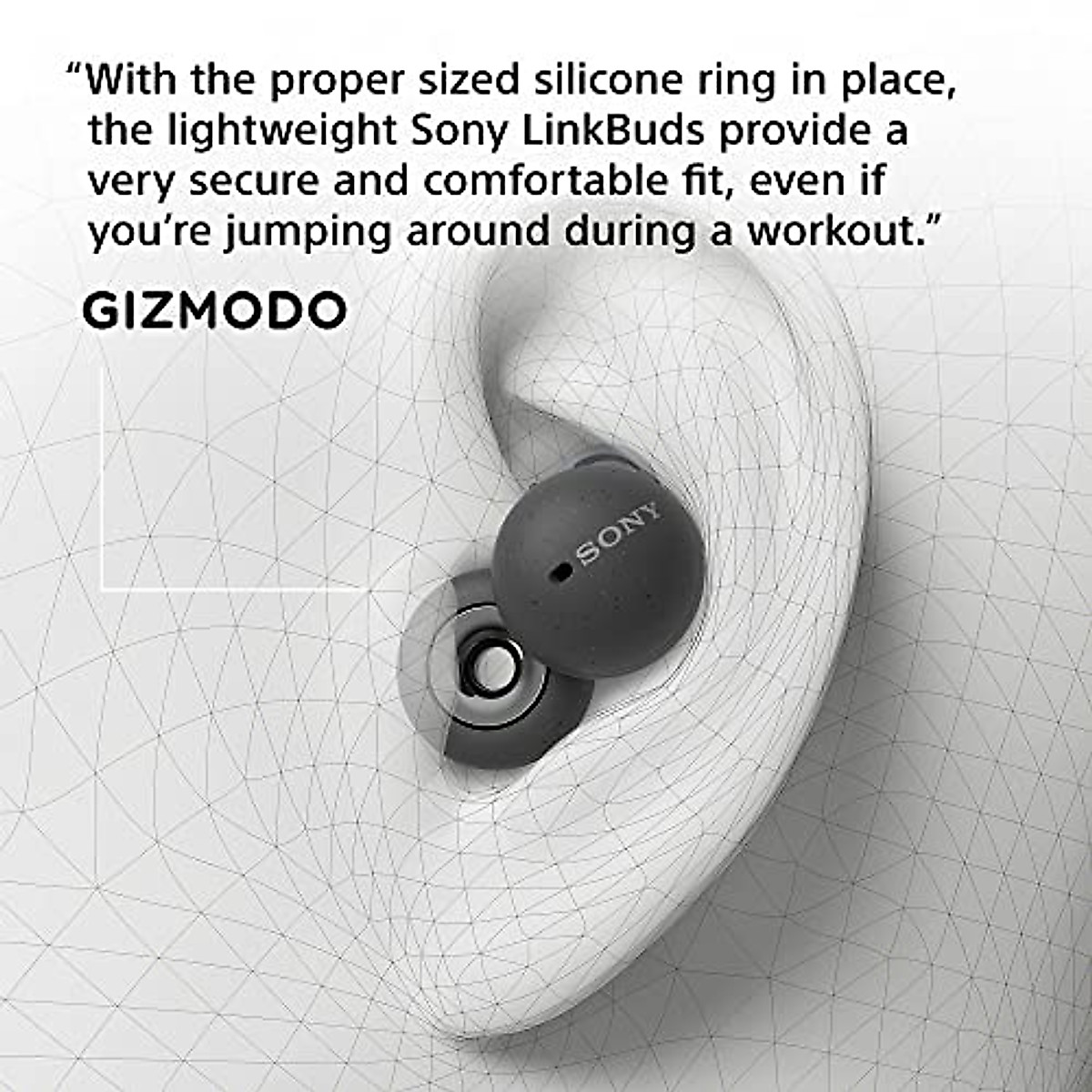 Sony LinkBuds Truly Wireless Earbud Headphones with an Open-Ring Design for Ambient Sounds and Alexa Built-in, Bluetooth Ear Buds Compatible with iPhone and Android, Gray