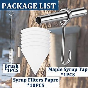 YEOSLL Maple Syrup Tapping Kit - Food-Grade Stainless Steel, PFOA-Free, Includes Maple Syrup Taps, Brush and Filters, 1-Set