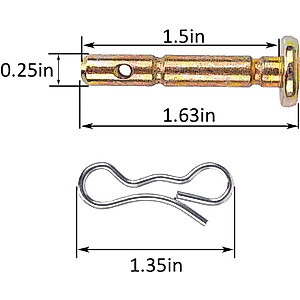Neryera(10 Pack) Package 10 Pieces of 738-04124 Shear pins and 714-04040 Cotter pins for Cub Cadet MTD Troy Bilt Snow Throwers