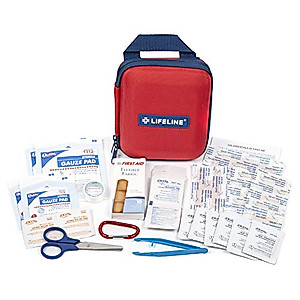 Lifeline 53 Piece First Aid Emergency Kit - Small and Compact Size - Ideal for camping, sporting events, hiking, cycling, car as well as home, school and office