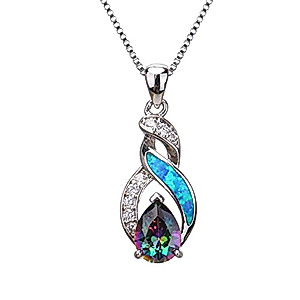 Hermosa Jewelry Sets Australian Created Opal Necklace Earrings Mother's Day Gifts Jewelry for Mom (JS9)
