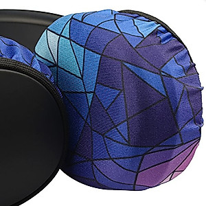 Geekria 2 Pairs Flex Fabric Headphones Ear Covers, Washable & Stretchable Sanitary Earcup Protectors for Over-Ear Headset Ear Pads, Sweat Cover for Gym, Gaming (M/Diamond)