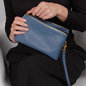 Clutch Purse Wristlets for Women - Small Clutch Purses for Women, Wristlet Wallets for Women, Casual Clutch Purse, Vegan Leather Wristlet with Shoulder and Wrist Strap, Crossbody Bags for Women