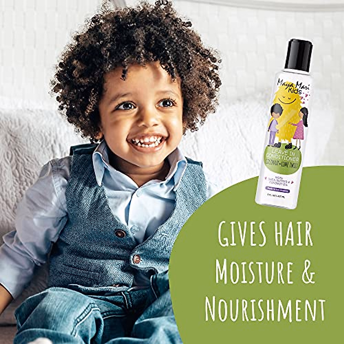 Maya Mari Kids Curly Hair Gift Set | 2-in-1 Shampoo & Conditioner, Curl Cream, Detangler | Tear-Free, Sulfate-Free