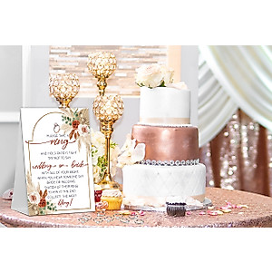 Put a Ring on It Bridal Shower Games with Rings-One Sign and 50 Rings, Don't Say Bride or Wedding Game, Bridal Shower and Wedding Shower Games for Guests, Boho Floral Bridal Shower Decorations-LB6