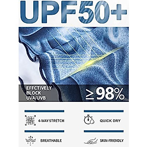 ATTRACO Rash Guard for Women Long Sleeve Swim Shirt Y2K Skiny UV Swimsuit Top UPF 50+ Blue L