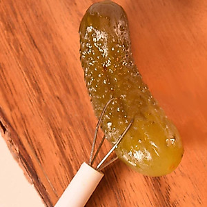 Multifunctional Flexible Olive Pepper Kimchi Food Grabber Gripper Picker Serving Fork, Pickle Pincher for Jar Pickle Olive Forks Serving Forks