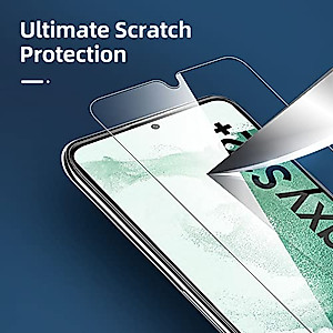 NEW'C [3 Pack] Designed for Samsung Galaxy S22 Plus / S22 + Screen Protector Tempered Glass, Case Friendly Ultra Resistant