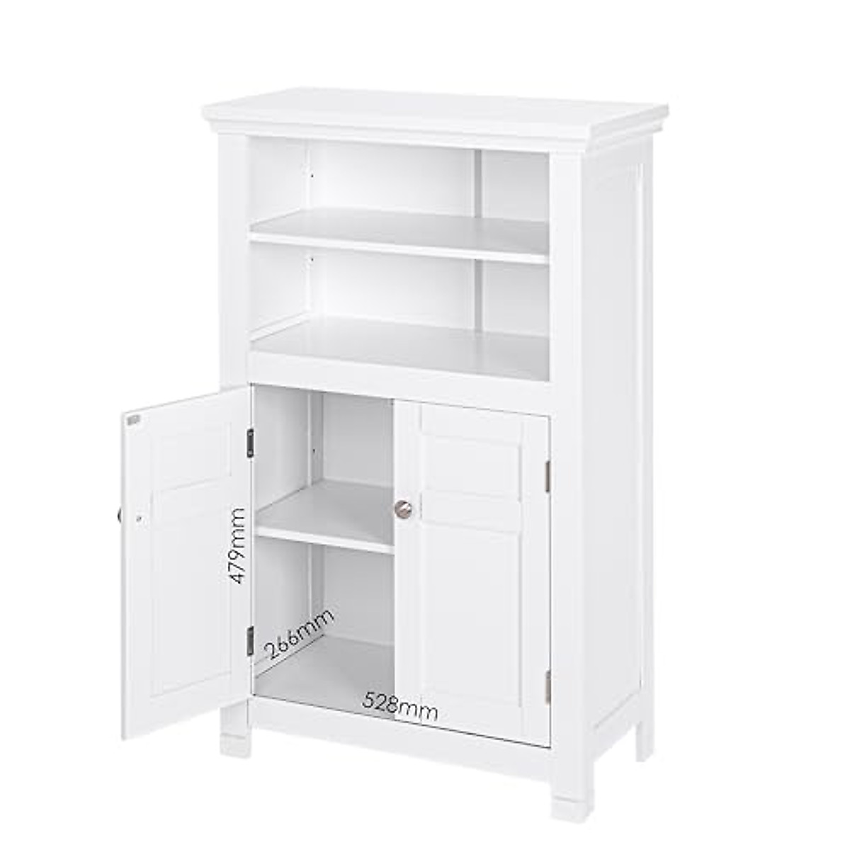Spirich Bathroom Storage Cabinet, Floor Wood Cabinet with Doors and Adjustable Shelves, Freestanding Entryway Cabinet Organizer (White)