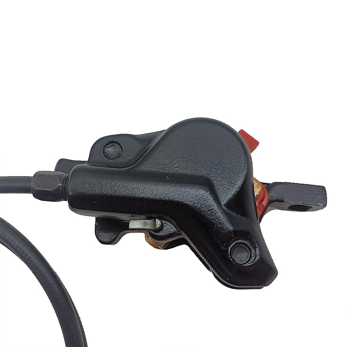 Mountain Bike Hydraulic Brake and Lever - Left Front 850mm Adapter Aluminum Alloy Hydraulic Bike Brakes, Post Mount, Resin Pads, Black