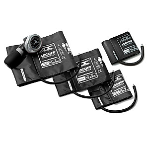 ADC - 732-BK Multikuf 732 4-Cuff EMT Kit with 804 Portable Palm Aneroid Sphygmomanometer, Child, Small Adult, Adult and Large Adult Blood Pressure Cuffs (13-50 cm), Nylon Zipper Storage Case, Black