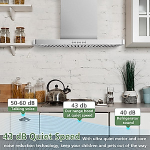 ONEEON 30" Range Hood - 900 CFM Stainless Steel Wall Mount Kitchen Exhaust with 4 Speed Fan, LED Lights, Push Button, Ultra-thin Body, Chimney Style Stove Vent Hood & Ducted Exhaust Vent