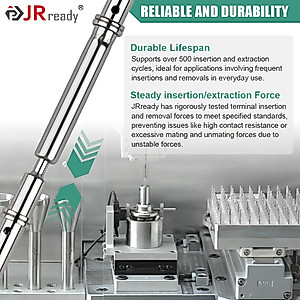 JRready Deutsch Connector Pins and Sockets Solid Contacts Size 20 - ST6282 20Pair Male Pins 0460-202-20141/ Female Pins 0462-201-20141, DTM Connector Terminals Wire Size 20-22AWG