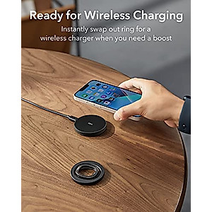 ESR for MagSafe Ring Holder (HaloLock), MagSafe Phone Grip, Magnetic Phone Ring Holder, Magnetic Phone Grip with 2-Way Adjustable Stand for iPhone 16/15/14/13/12 Series, MagSafe Accessories, Black